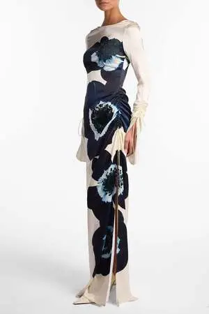 SAME Silk Floral Gown
