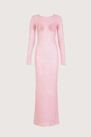 SAME Rosette Crochet Dress - Pink