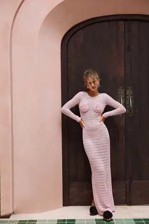 SAME Rosette Crochet Dress