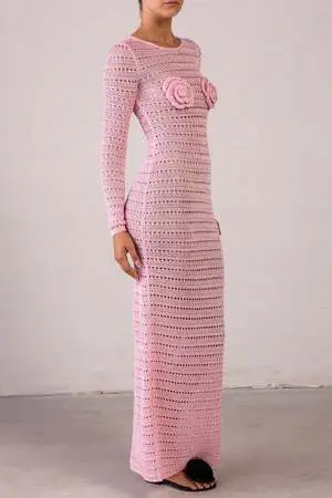 SAME Rosette Crochet Dress