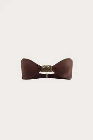 SAME LOS ANGELES Hammer Bandeau Top - Chocolate Brown