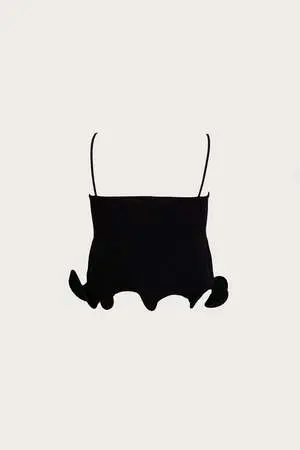 SAME Ruffle Hem Crop Top