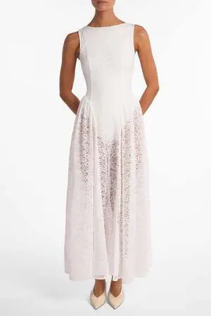SAME French Lace Midi Dress