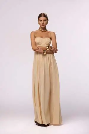 SAME Ruched Chiffon Dress