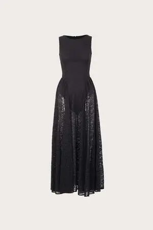 SAME French Lace Midi Dress - Black