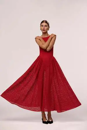 SAME French Lace Midi Dress