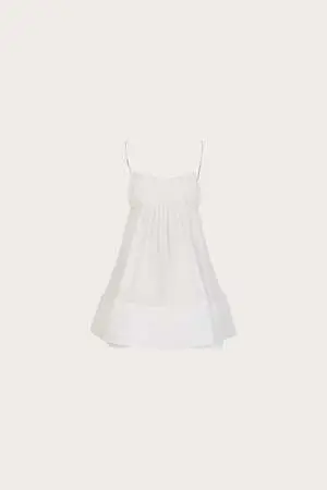 SAME Ruched Flounce Mini Dress - White