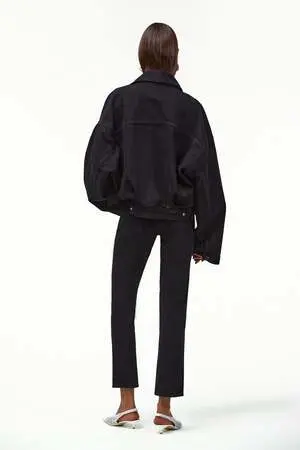 SAME The Perfect Oversized Cropped Denim Jacket - Black