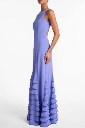 SAME Tiered Chiffon Gown