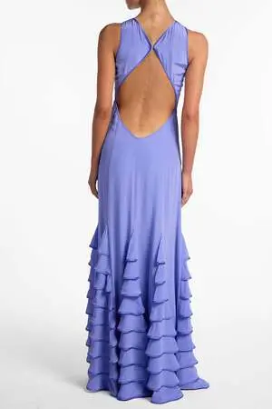 SAME Tiered Chiffon Gown