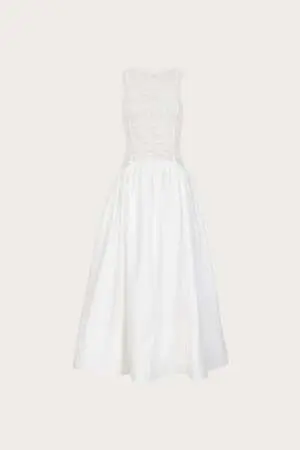 SAME French Lace Poplin Dress - White