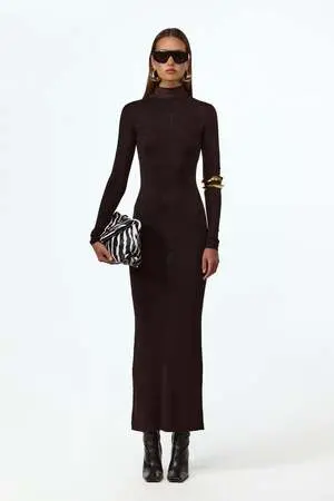 SAME Shimmer Mockneck Dress - Black