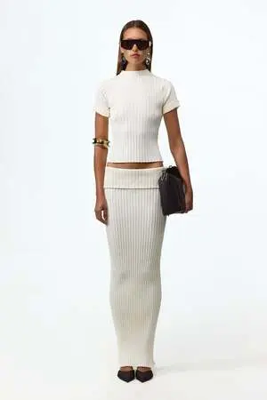 SAME Ribbed Knit Top - Cream