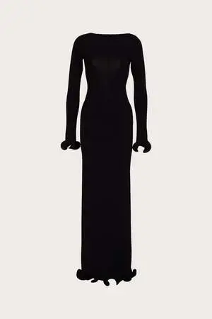 SAME Ruffle Hem Maxi Dress - Black