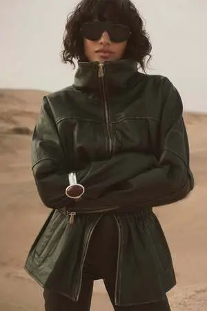 SAME The Leather Parka - Black