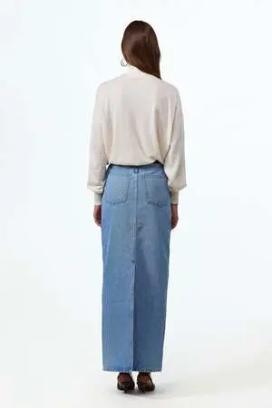 SAME DENIM The Denim Pencil Maxi Skirt