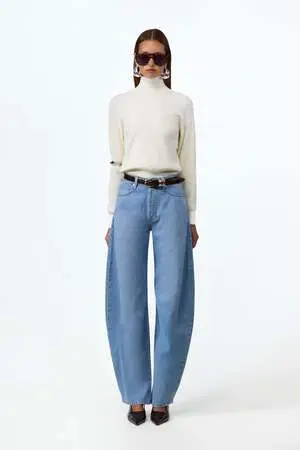 SAME Relaxed Ribbed Turtleneck - Cream