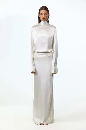 SAME Satin Long Sleeve Blouse