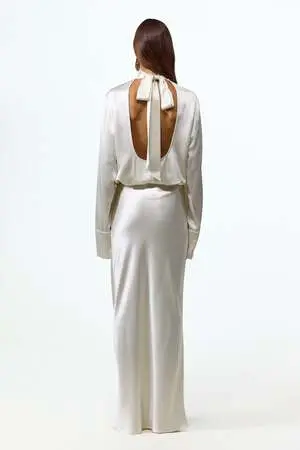 SAME Satin Long Sleeve Blouse