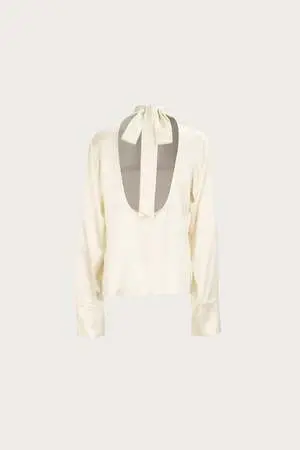 SAME Satin Long Sleeve Blouse
