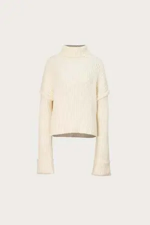 SAME Oversized Ribbed Wool Sweater - Cream