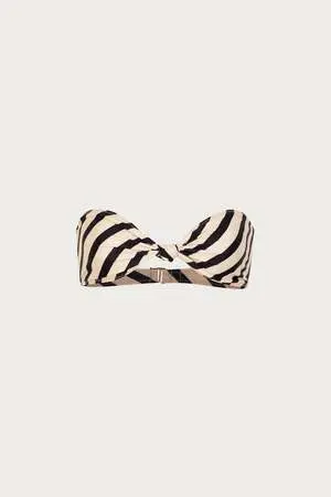 SAME LOS ANGELES Knotted Bandeau Top - Diagonal Stripe