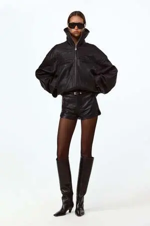 SAME The Leather Bomber Jacket - Black