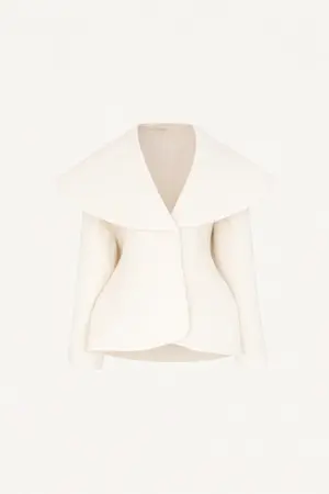 SAME Short Wool Coat - Cream