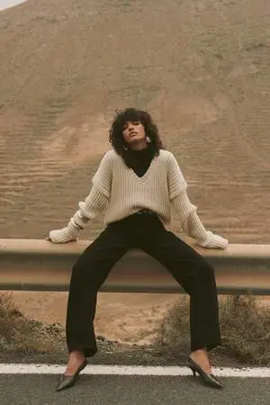SAME Oversized V Neck Sweater