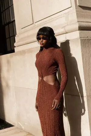 SAME Metallic Twist Maxi Dress