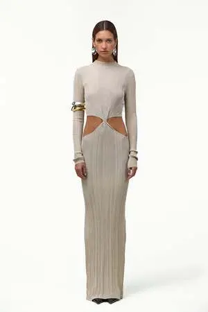 SAME Metallic Twist Maxi Dress - Gold