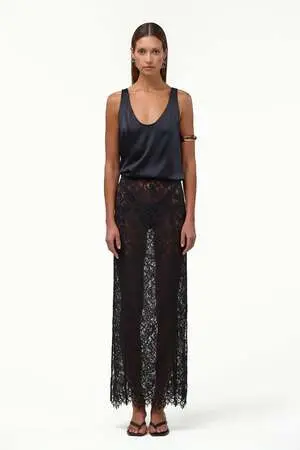 SAME Lace Maxi Skirt - Black