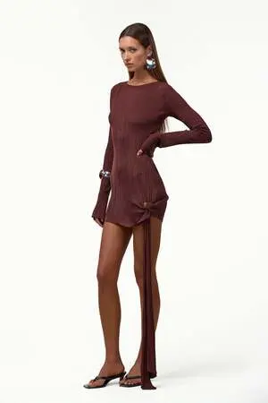 SAME Metallic Twist Mini Dress