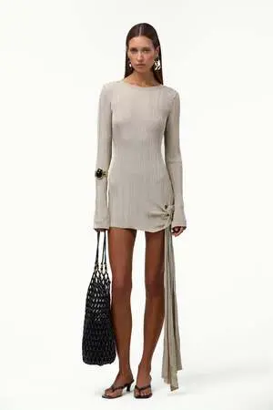 SAME Metallic Twist Mini Dress - Gold