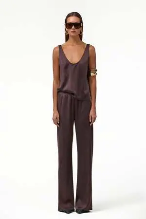 SAME Silk Pant - Chocolate Brown