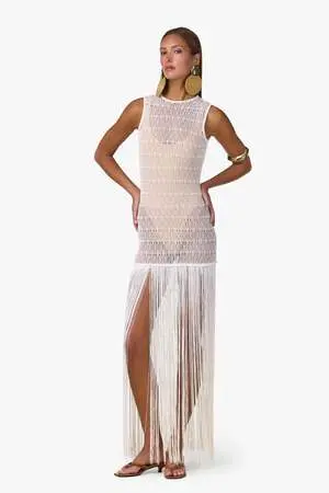 SAME Fringe Knit Maxi Dress