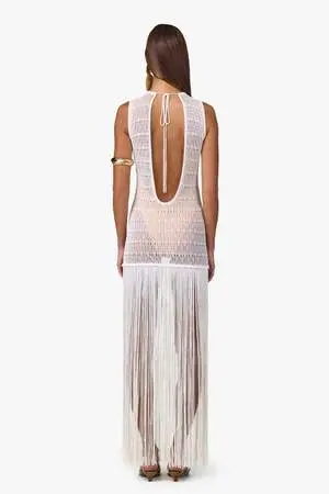 SAME Fringe Knit Maxi Dress
