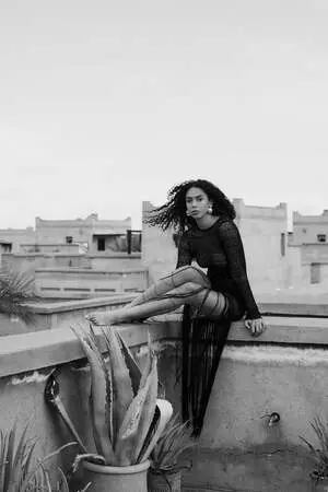 SAME Long Sleeve Knit Maxi Dress With Fringe - Black