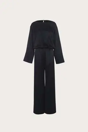 SAME Long Sleeve Silk Jumpsuit