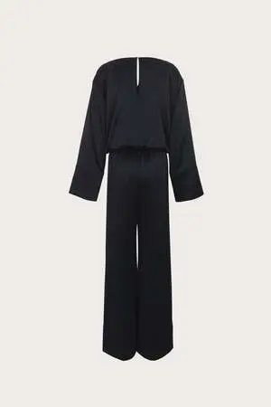 SAME Long Sleeve Silk Jumpsuit