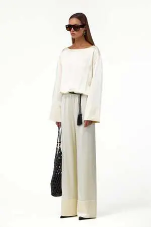 SAME Long Sleeve Silk Jumpsuit