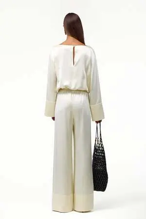 SAME Long Sleeve Silk Jumpsuit