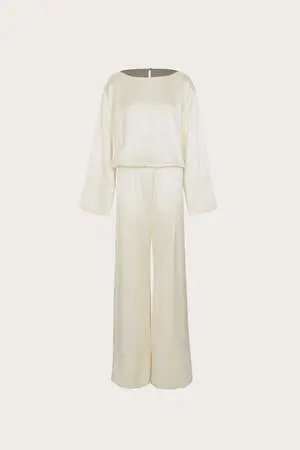 SAME Long Sleeve Silk Jumpsuit