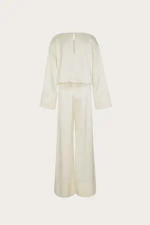 SAME Long Sleeve Silk Jumpsuit