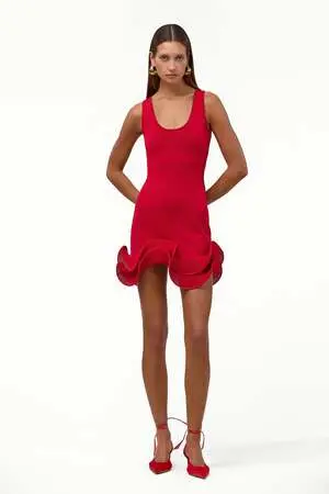 SAME Double Ruffle Hem Mini Dress