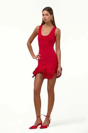 SAME Double Ruffle Hem Mini Dress