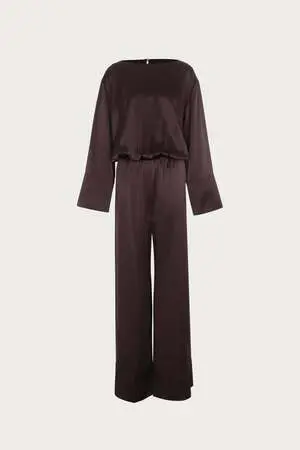 SAME Long Sleeve Silk Jumpsuit