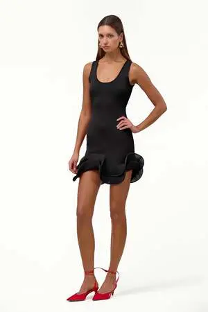 SAME Double Ruffle Hem Mini Dress