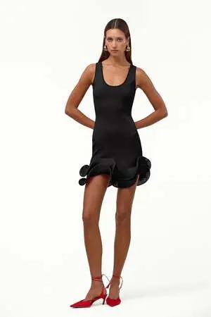 SAME Double Ruffle Hem Mini Dress