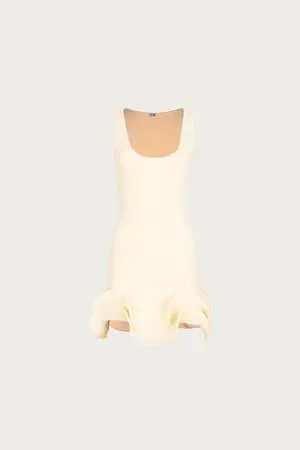 SAME Double Ruffle Hem Mini Dress - Cream